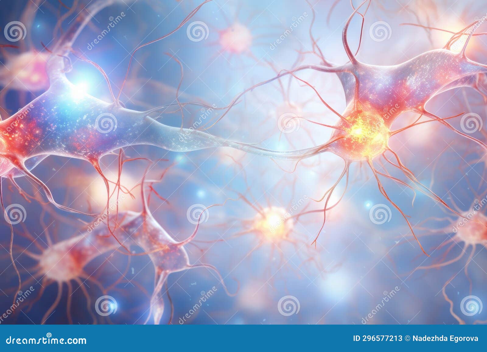 Close Up of Neurons, the Work of the Human Brain Stock Illustration ...