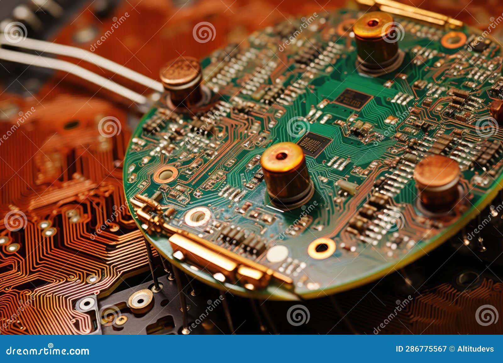 Close-up of Neuroprosthetic Chip on Circuit Board Stock Image - Image ...