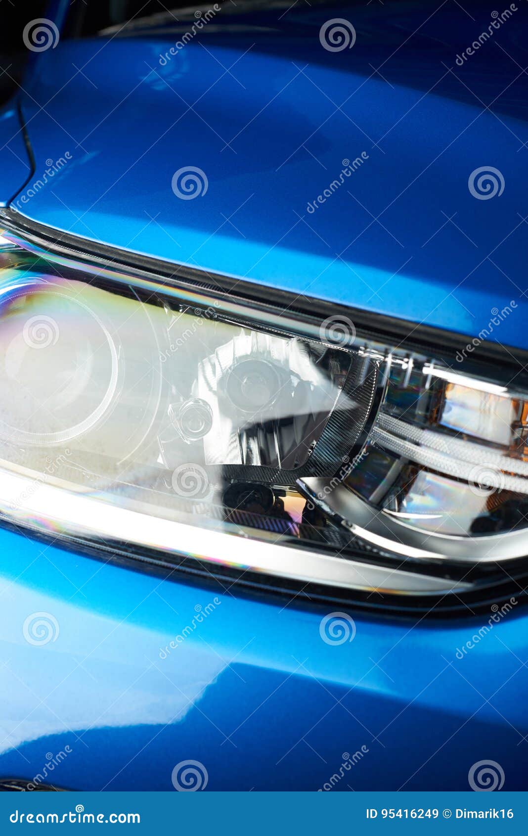 Close-up of New Car Headlight Stock Image - Image of power, headlights ...