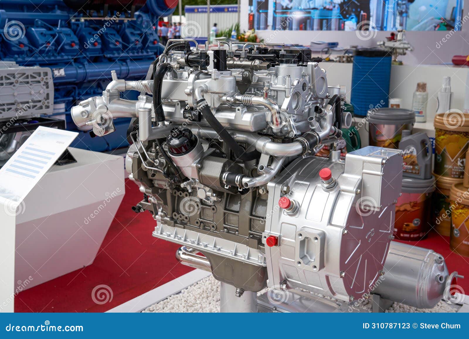 Close-up of a New Complex Automotive Internal Combustion Engine ...