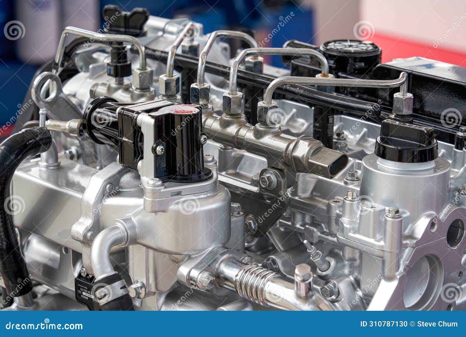 Close-up of a New Complex Automotive Internal Combustion Engine ...