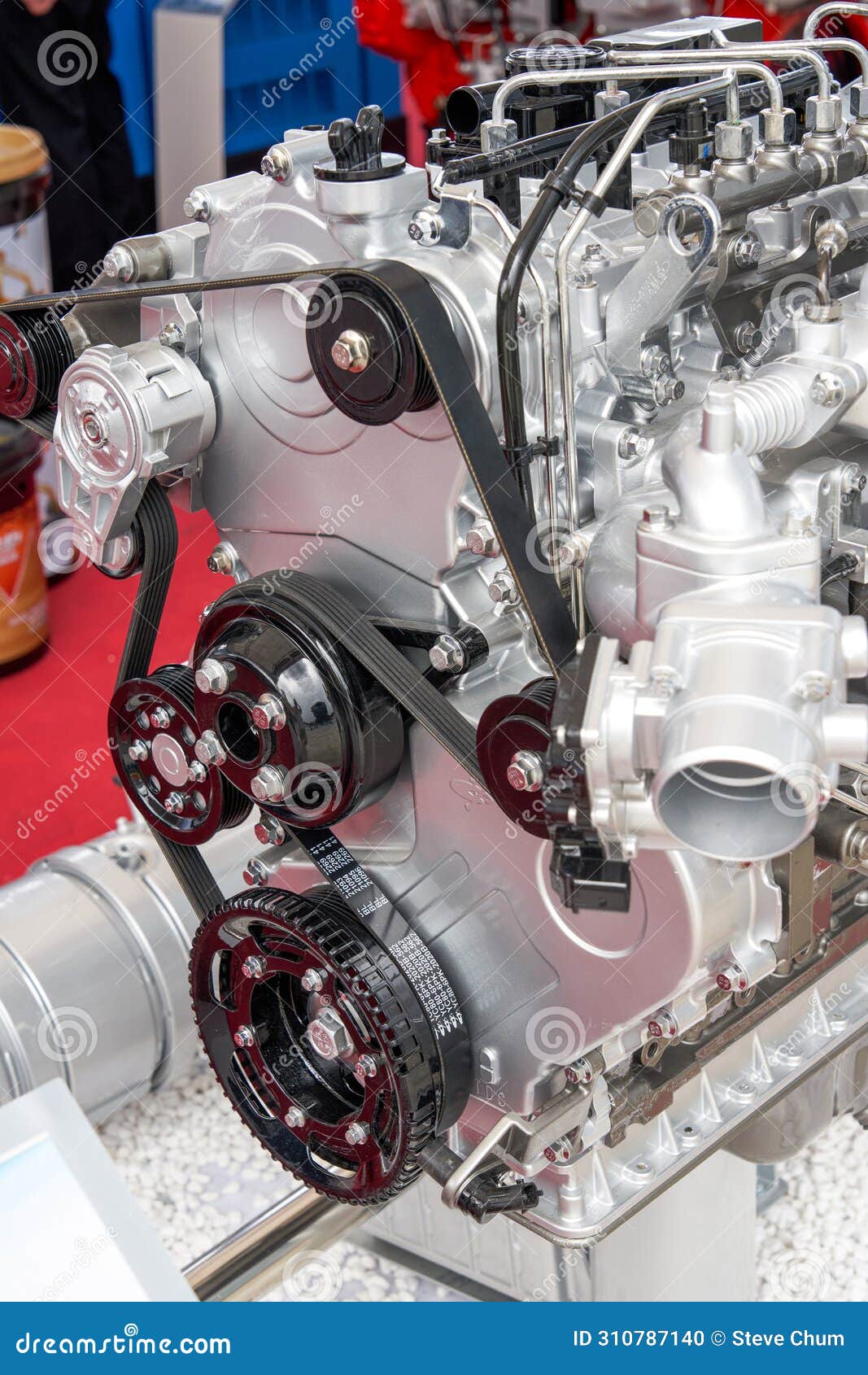 Close-up of a New Complex Automotive Internal Combustion Engine ...
