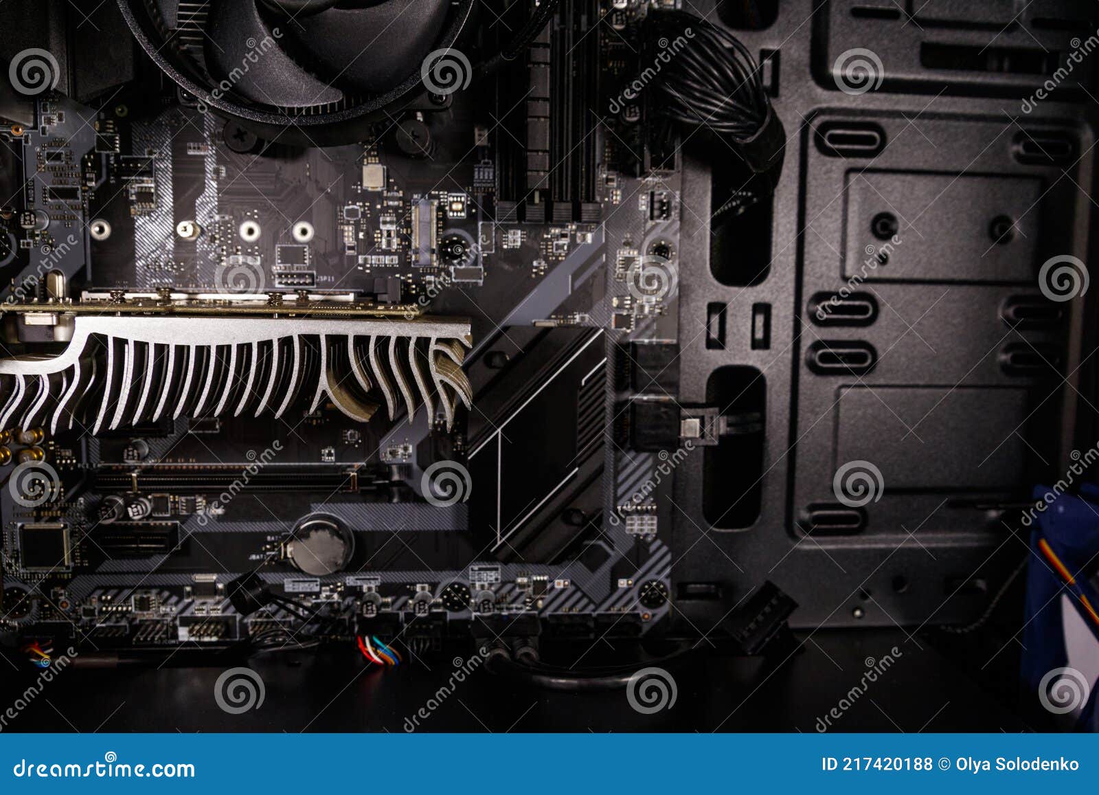 Close-up of New Computer System Unit from the Inside Stock Photo ...