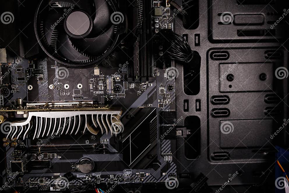 Close-up of New Computer System Unit from the Inside Stock Image ...