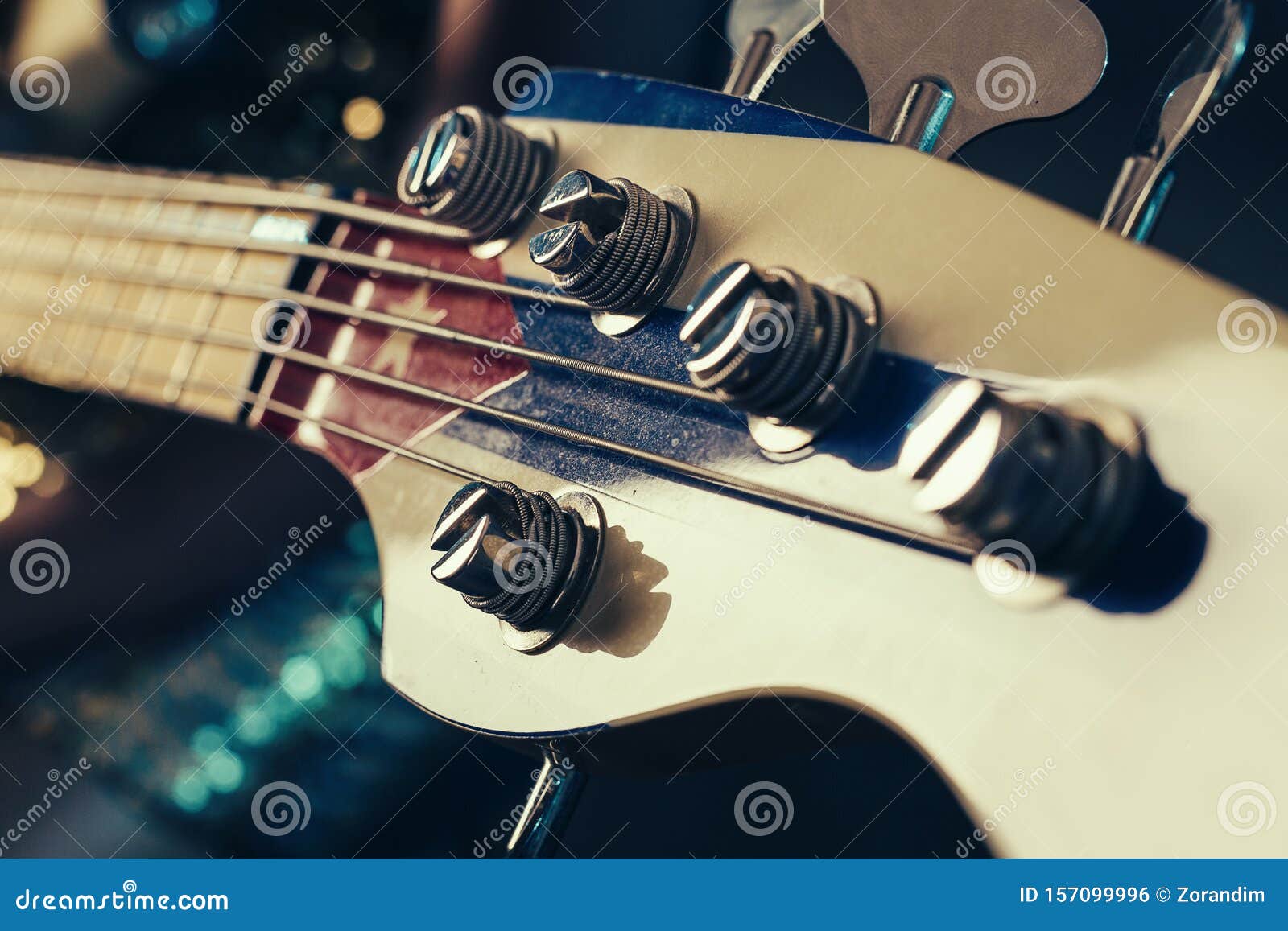 Close Up of Electric Bass Guitar Element Stock Photo - Image of play ...