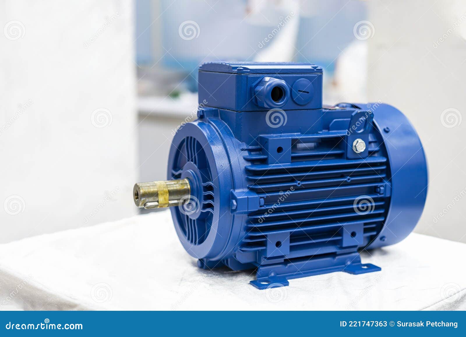 Close Up New Electric 3 Phase Induction Motor for Industrial on Table ...