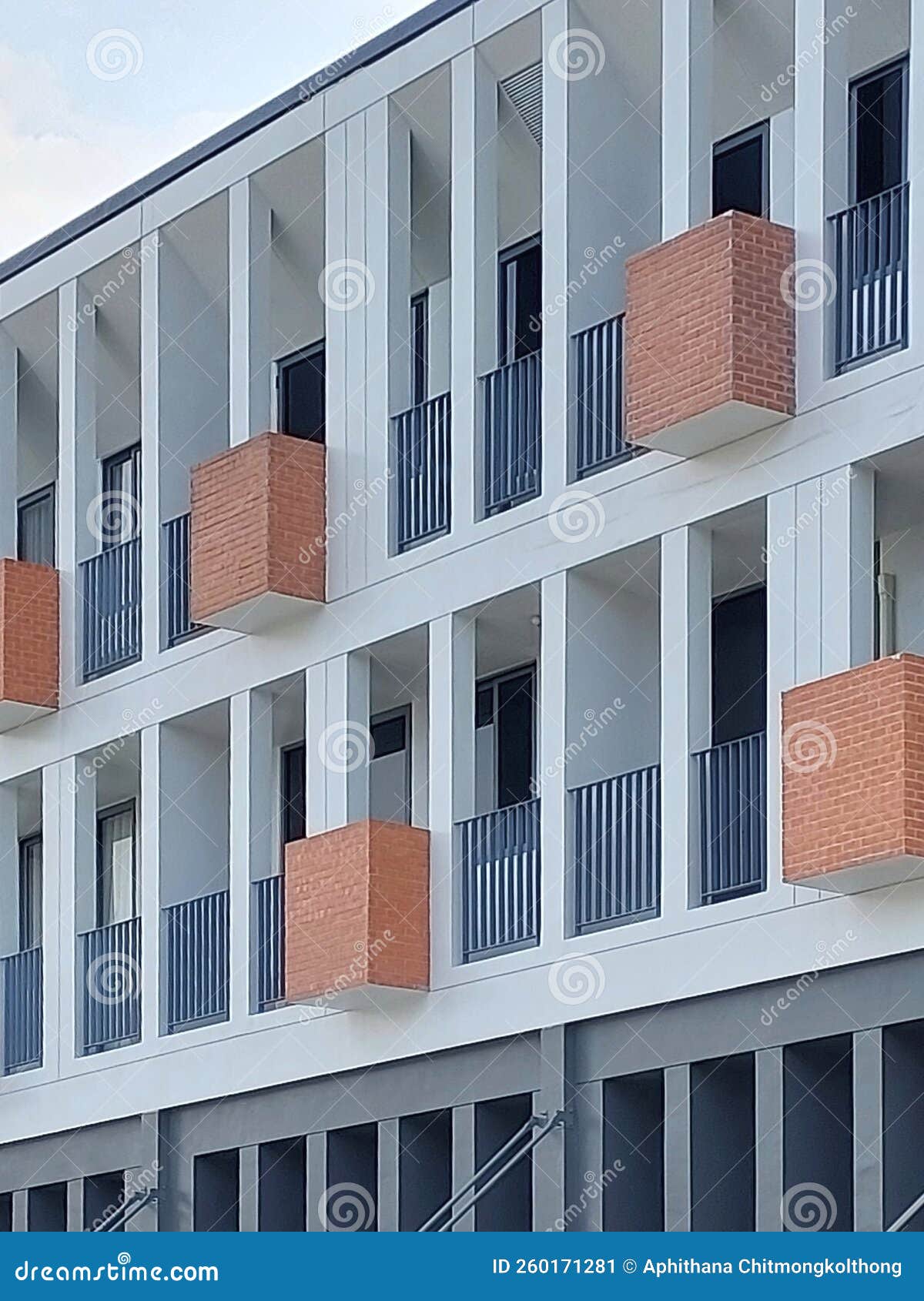 Close Up New Exterior Design Building ,geometric Square Shapes Pattern ...