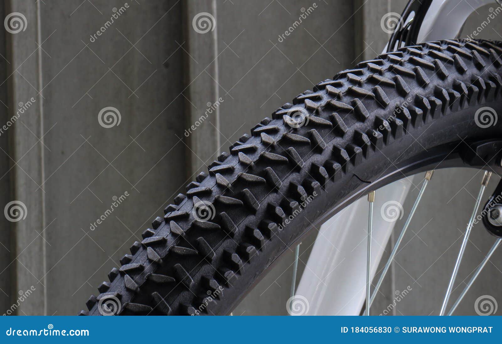 Close-up of New Front Mountain Bike Tire Tread. Stock Photo - Image of ...