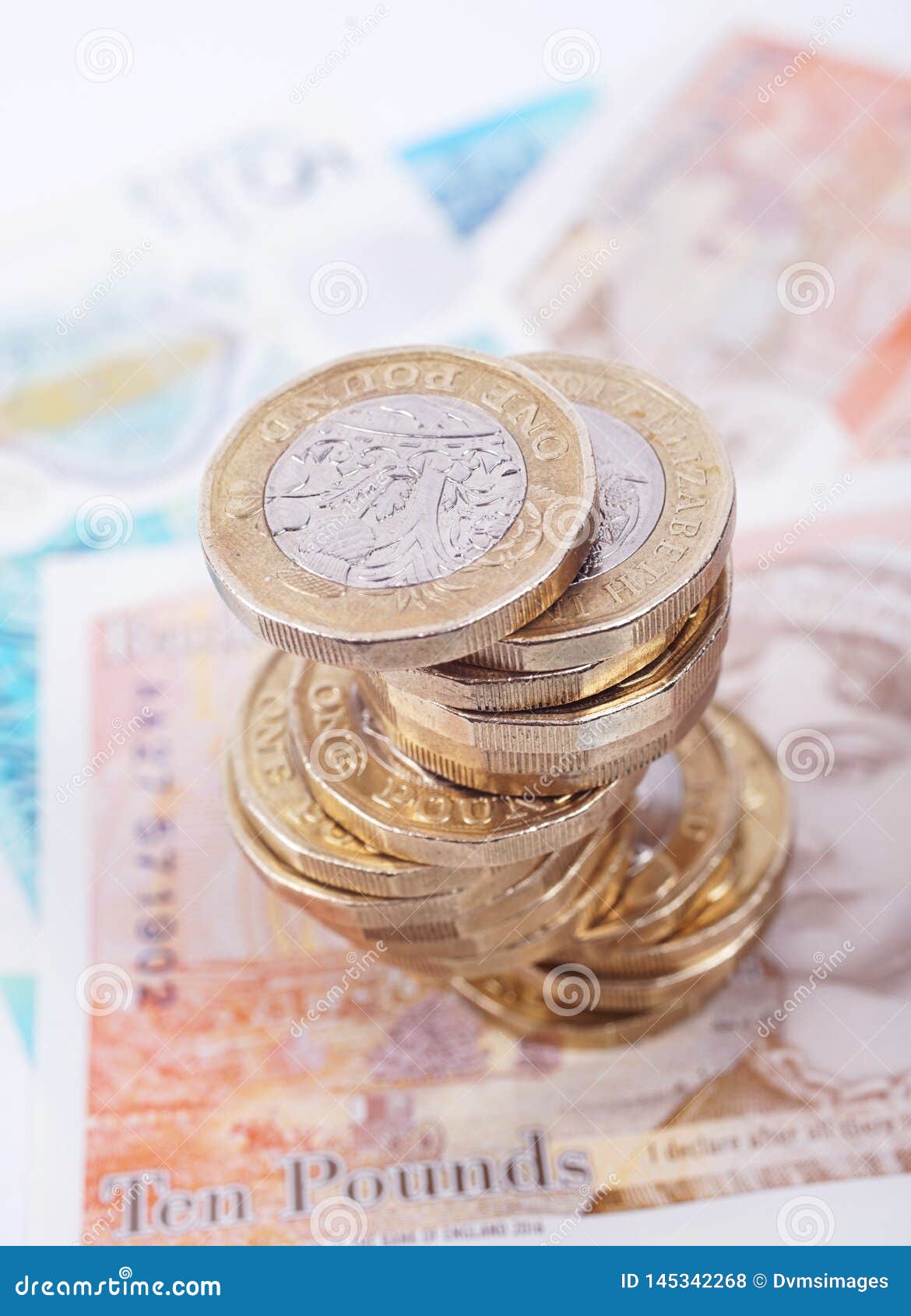 British Money Notes and Coins Stack Stock Photo - Image of savings ...