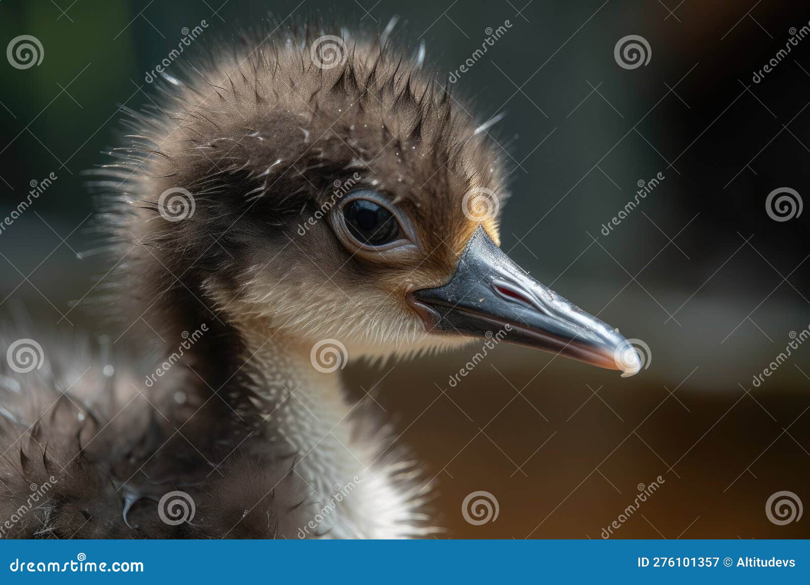 Close-up of Newborn Bird S Feathery Fluff and Beak Stock Illustration ...