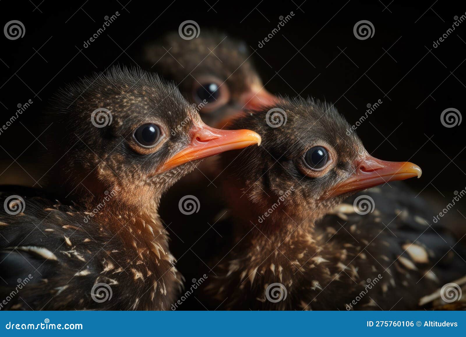 Close-up of Newborn Birds Tiny Beaks and Eyes Stock Photo - Image of ...