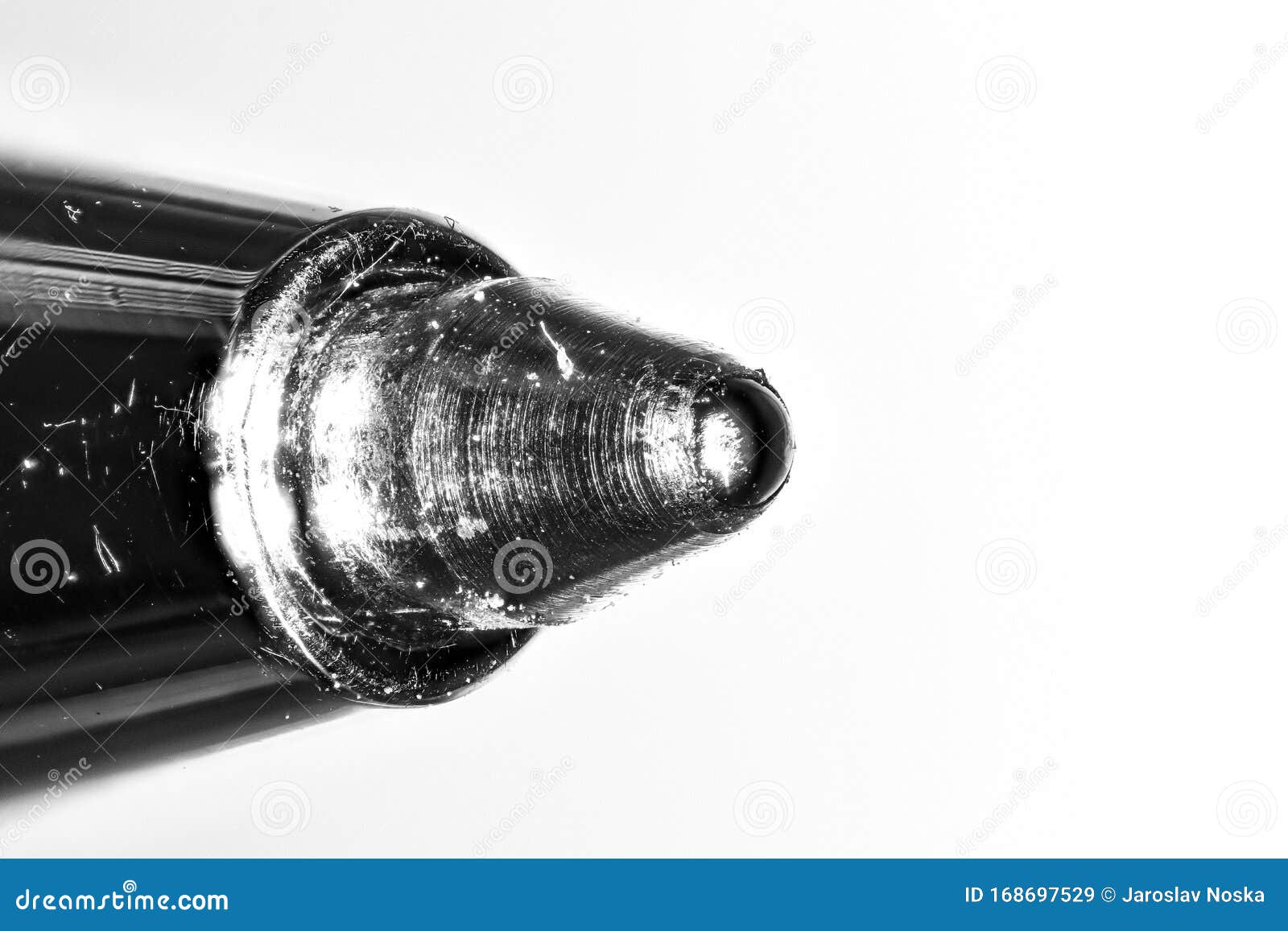 Close Up of the Nib of a Silver Ballpoint Stock Image - Image of ...