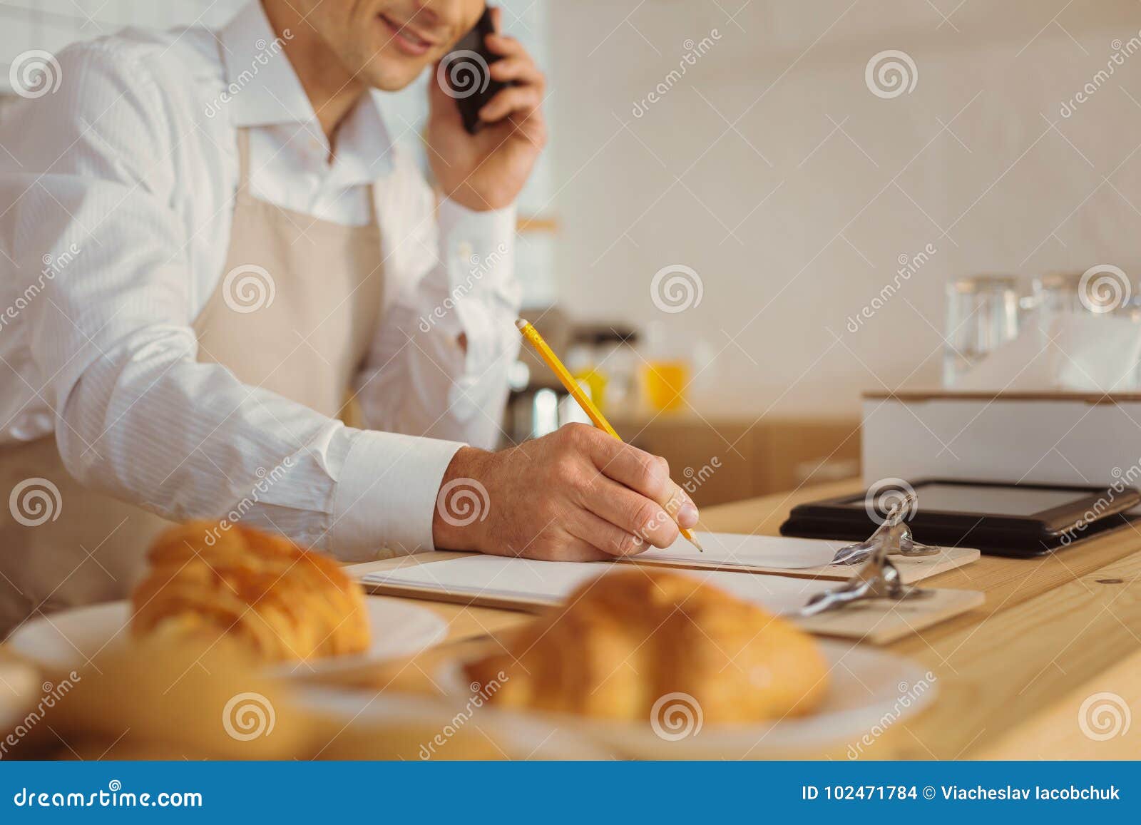 Close Up of a Nice Handsome Man Taking Notes Stock Photo - Image of ...