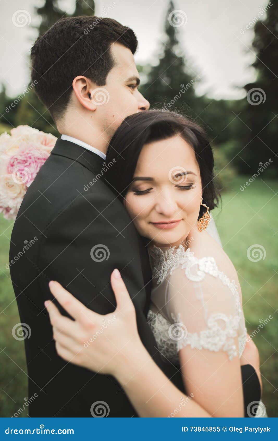 Close Up of a Nice Young Wedding Couple Stock Image - Image of love ...