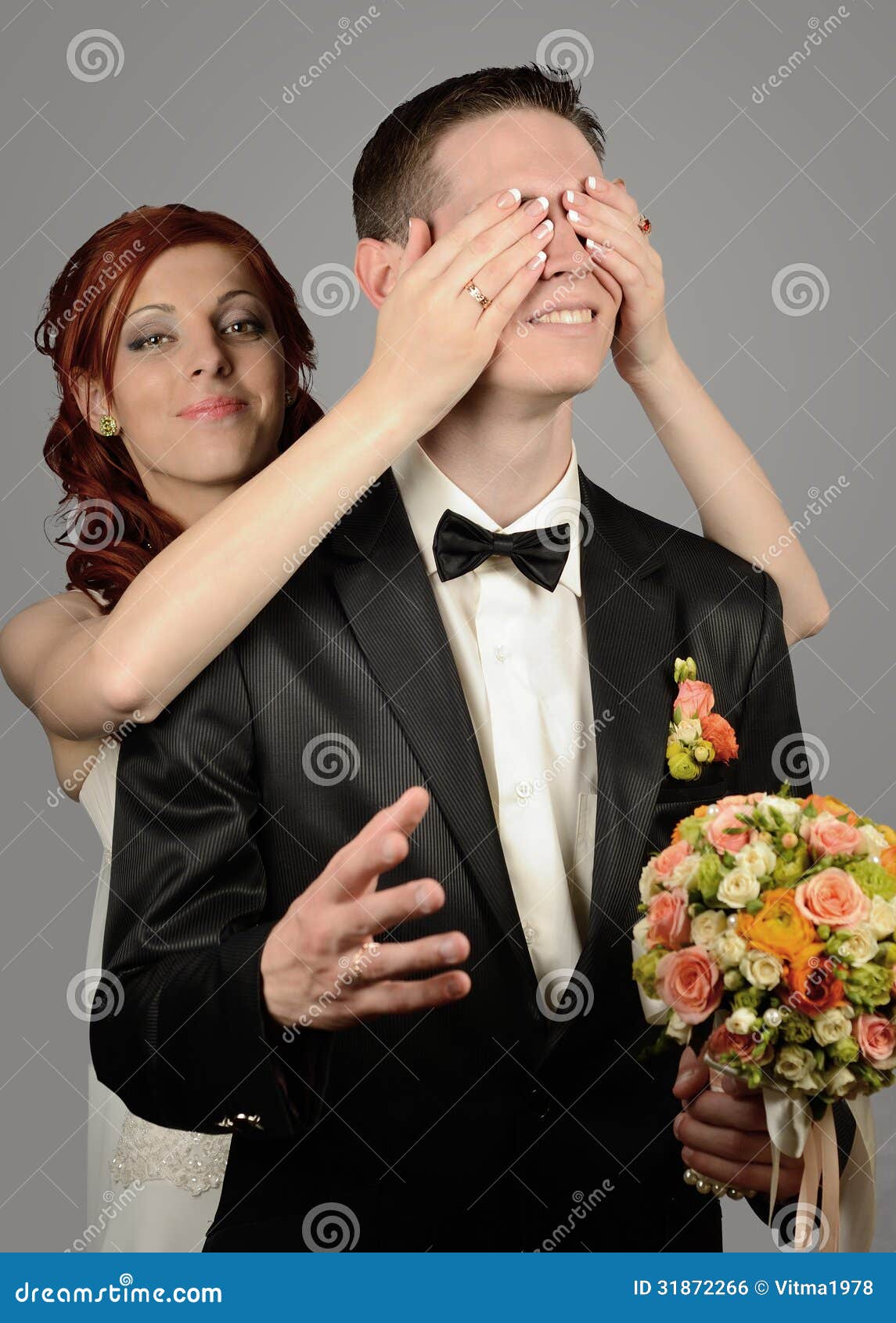 Close Up of a Nice Young Wedding Couple Stock Photo - Image of marriage ...