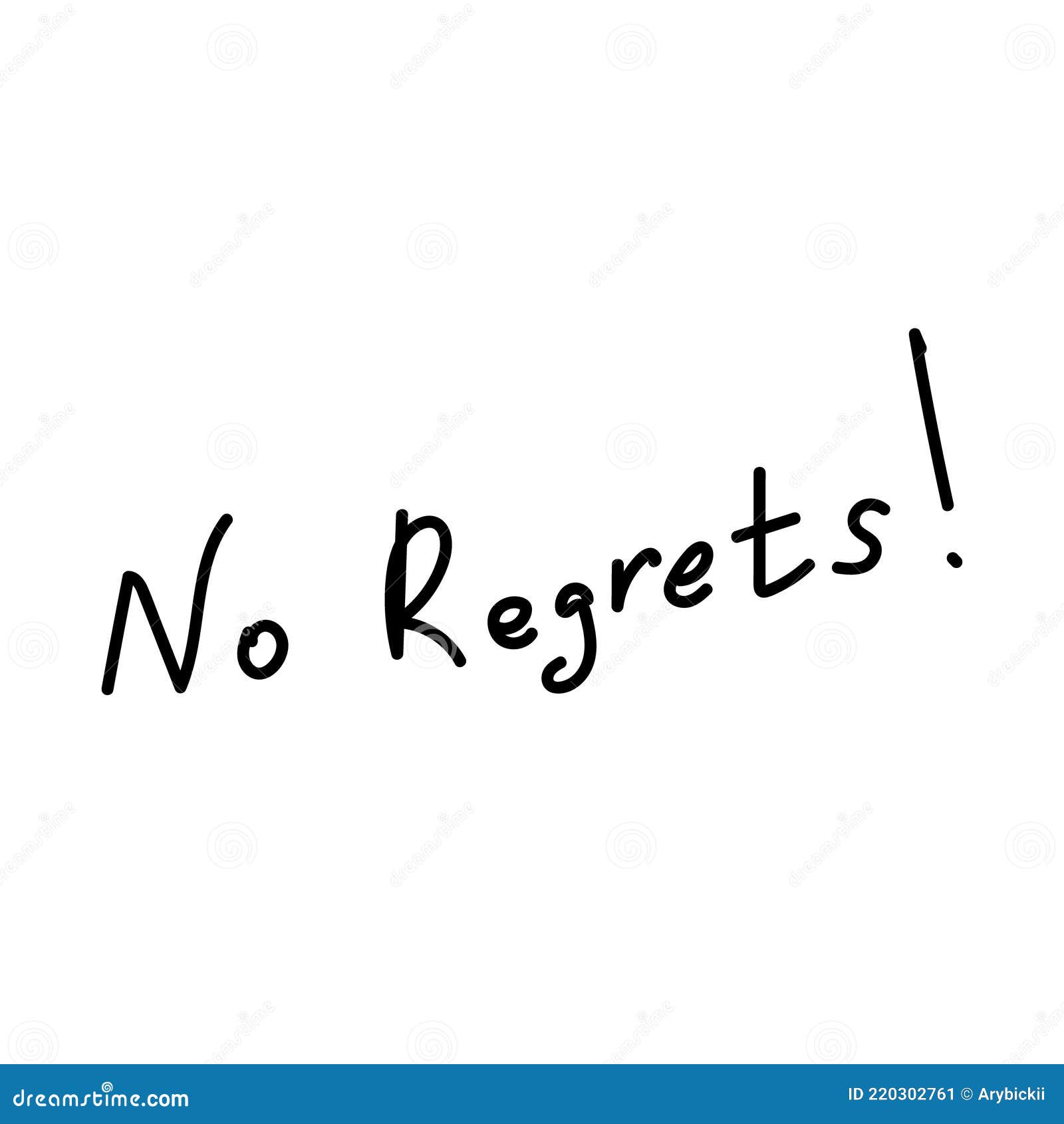Close-up of a No Regrets stock vector. Illustration of lettering ...