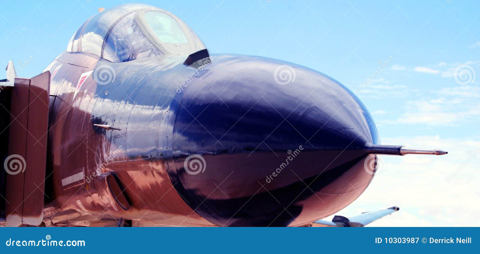 A Close Up of the Nose of a Jet Fighter Stock Image - Image of clouds ...