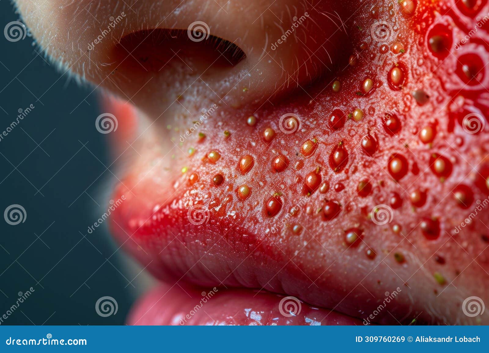 Close Up Of A Nose With Large Blackheads Strawberry Nose Stock Image