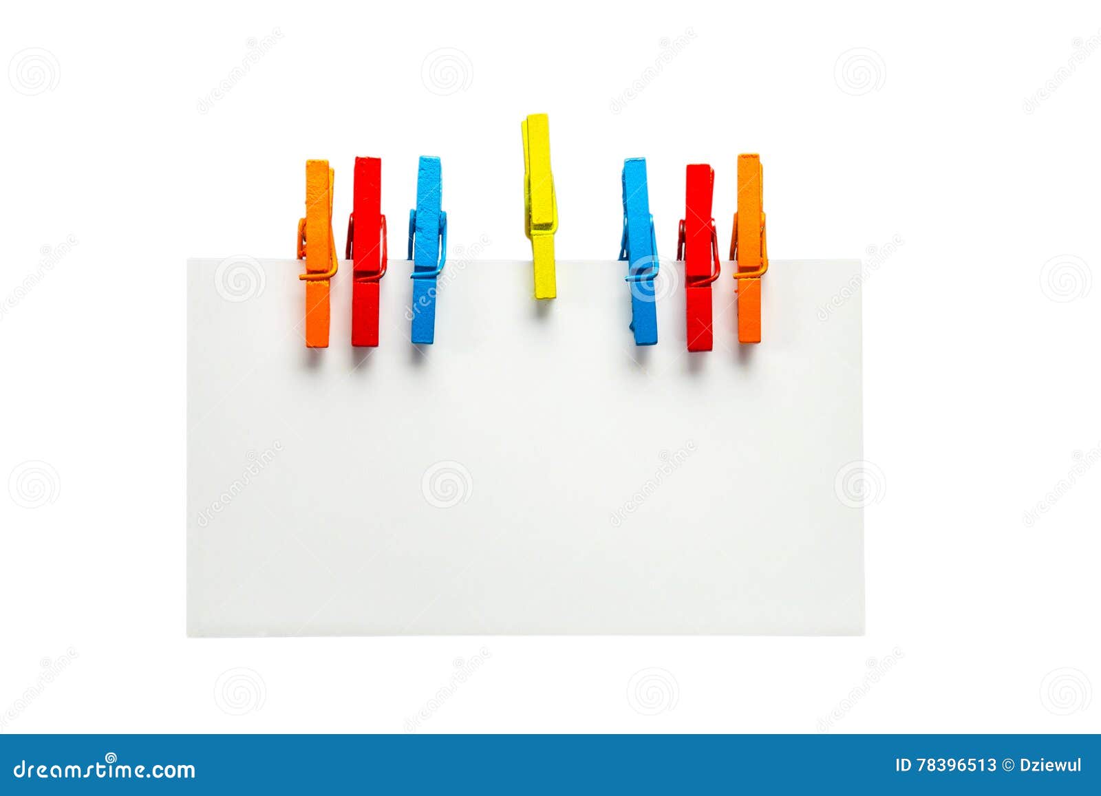 Close Up of a Note Paper and Clothes Pegs Stock Image - Image of card ...