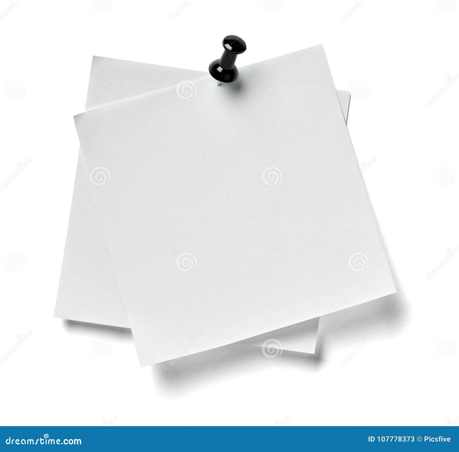 Note Paper Push Pin Message Stock Image - Image of isolated, notepaper ...
