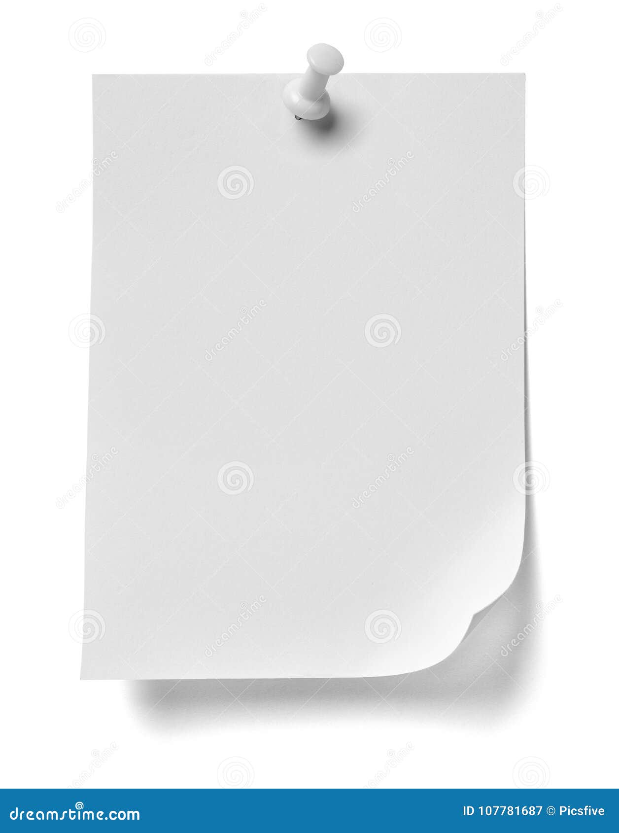 Note Paper Push Pin Message Stock Image - Image of page, notice: 107781687