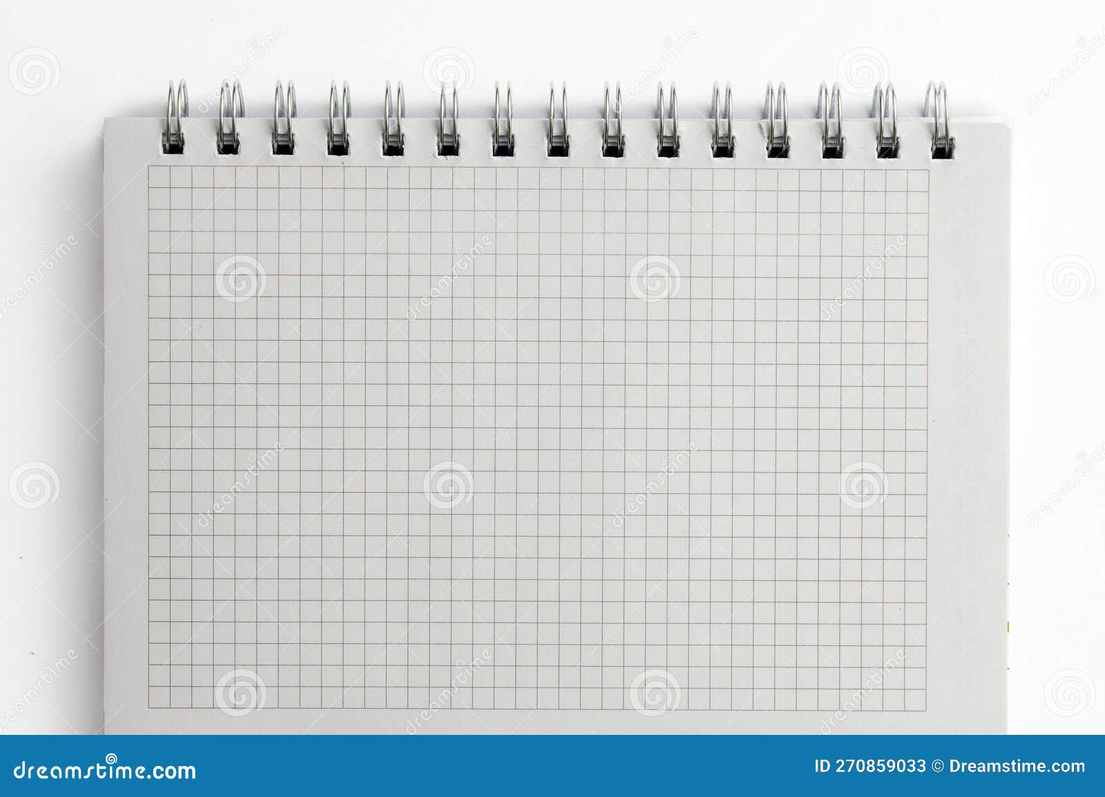 Close-up of a Notebook with Checkered Pages. Spiral Notebook Isolated ...