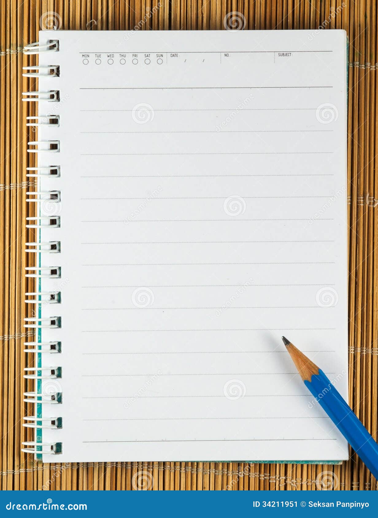 Close Up of Notebook with Pencil Stock Image - Image of college, info ...
