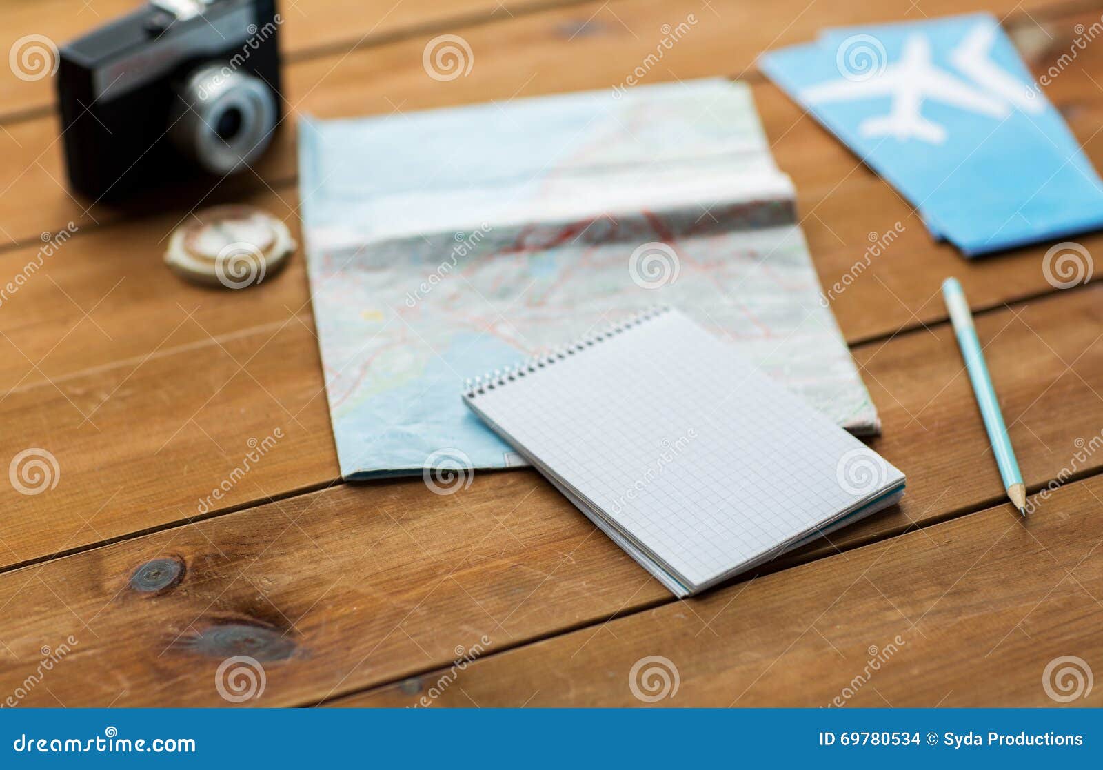 Close Up of Notepad with Map and Travel Tickets Stock Photo - Image of ...