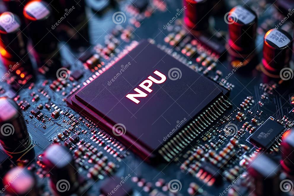 Close-up of NPU Chip on Circuit Board Stock Illustration - Illustration ...