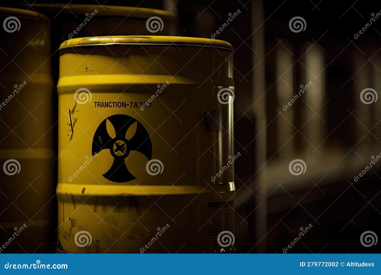 Close-up of Nuclear Waste Container, with the Radioactive Symbol ...
