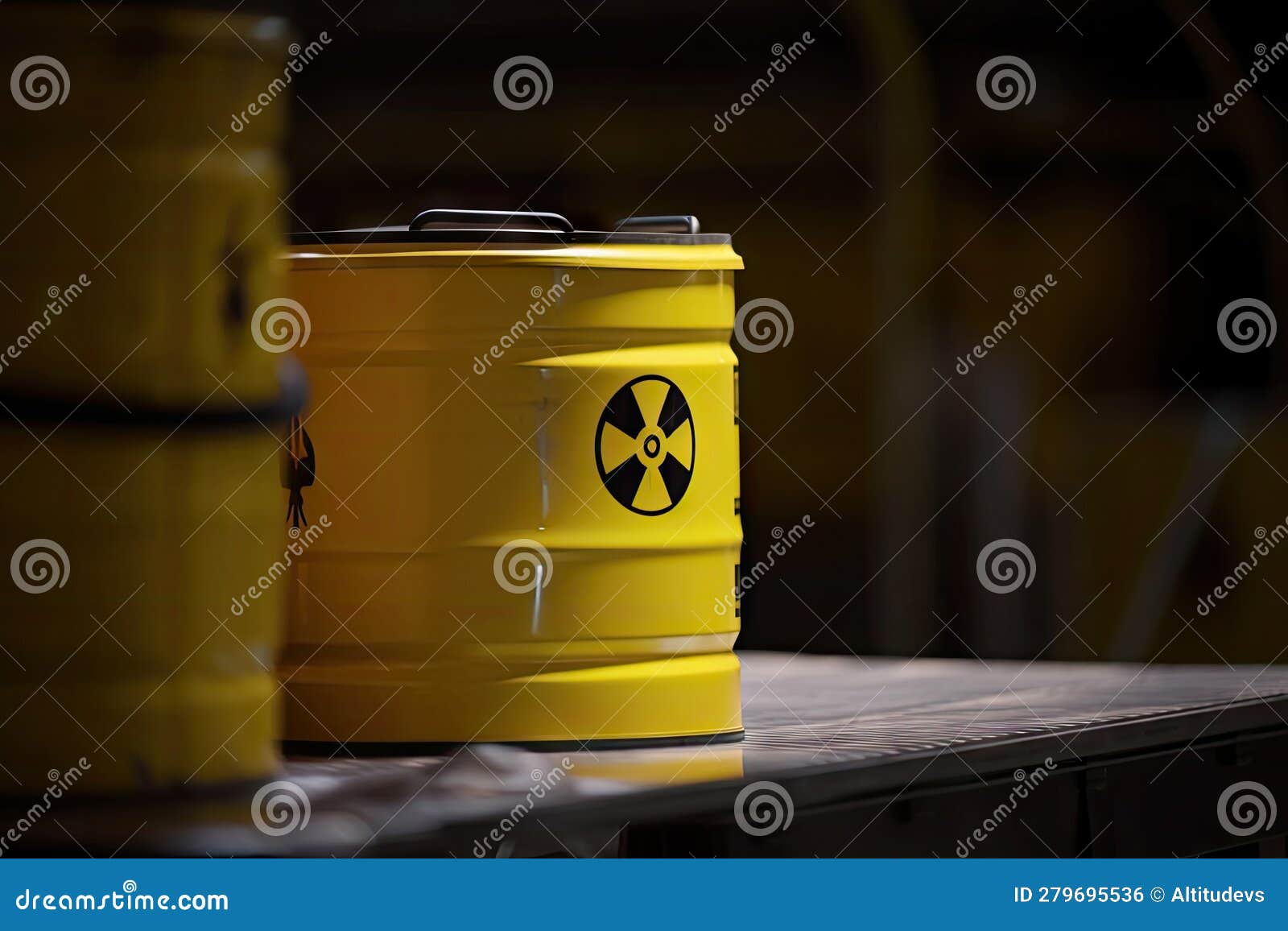 Close-up of Nuclear Waste Container, with the Radioactive Symbol ...