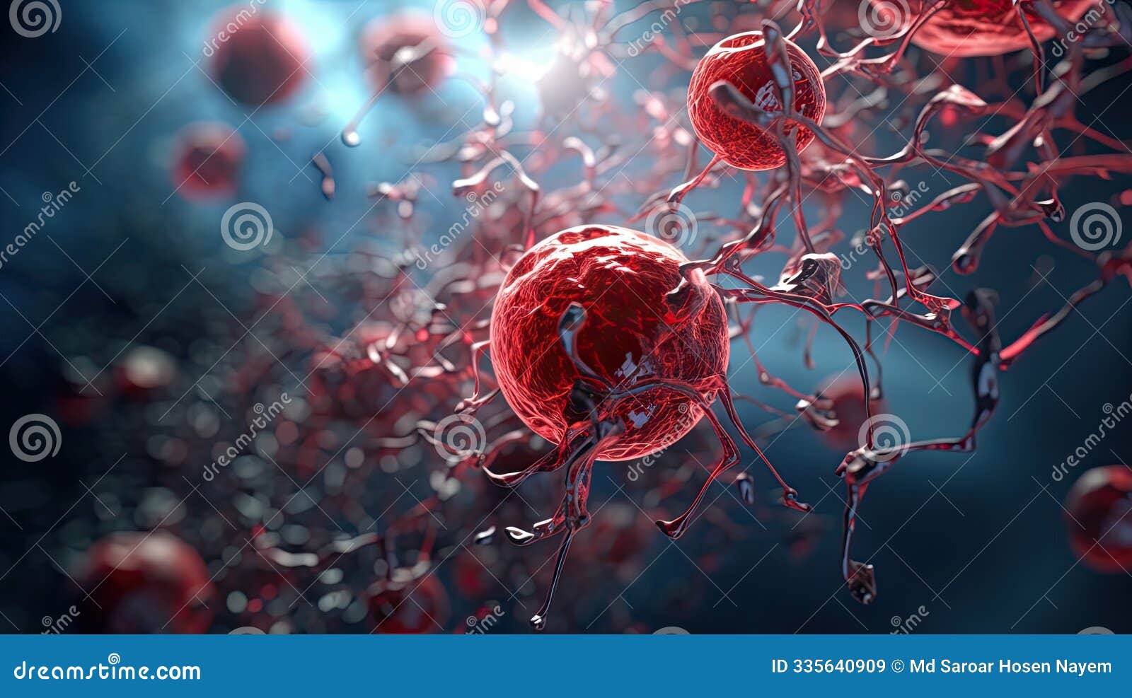 Close-up of Nucleus: Structure, Genetic Material. 3D Rendering with ...