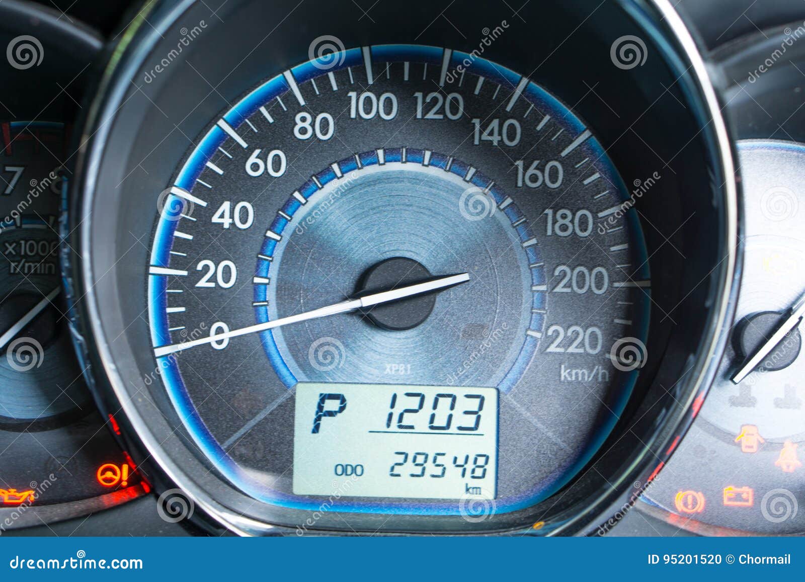Close Up Number in Car Dashboard Stock Photo - Image of instrument ...