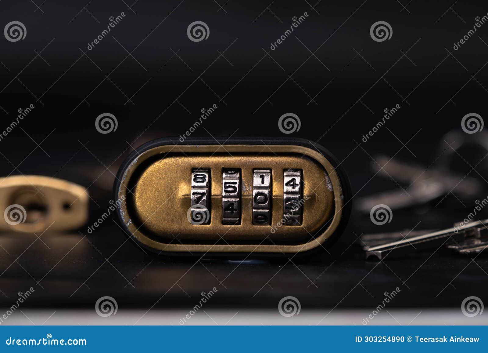 Close-up of the Number on the Combination Lock Changed Stock Photo ...