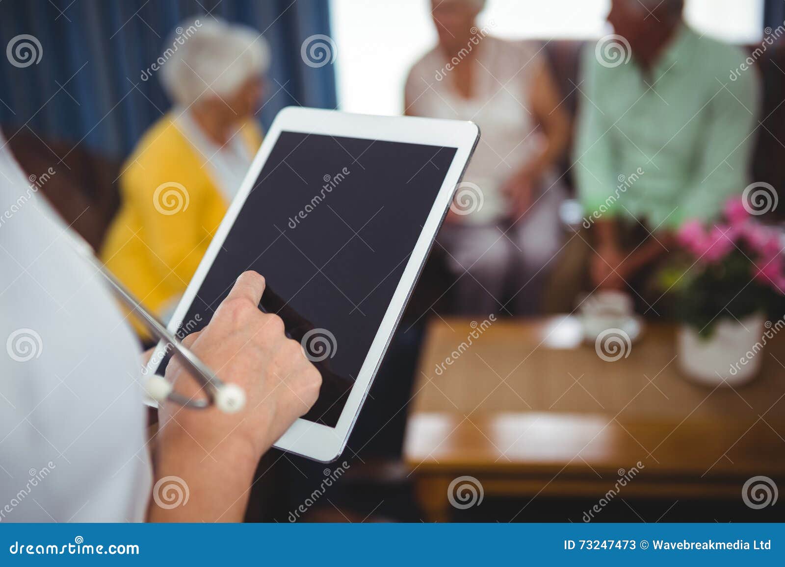 Close-up of a Nurse Holding a Digital Tablet Stock Image - Image of ...