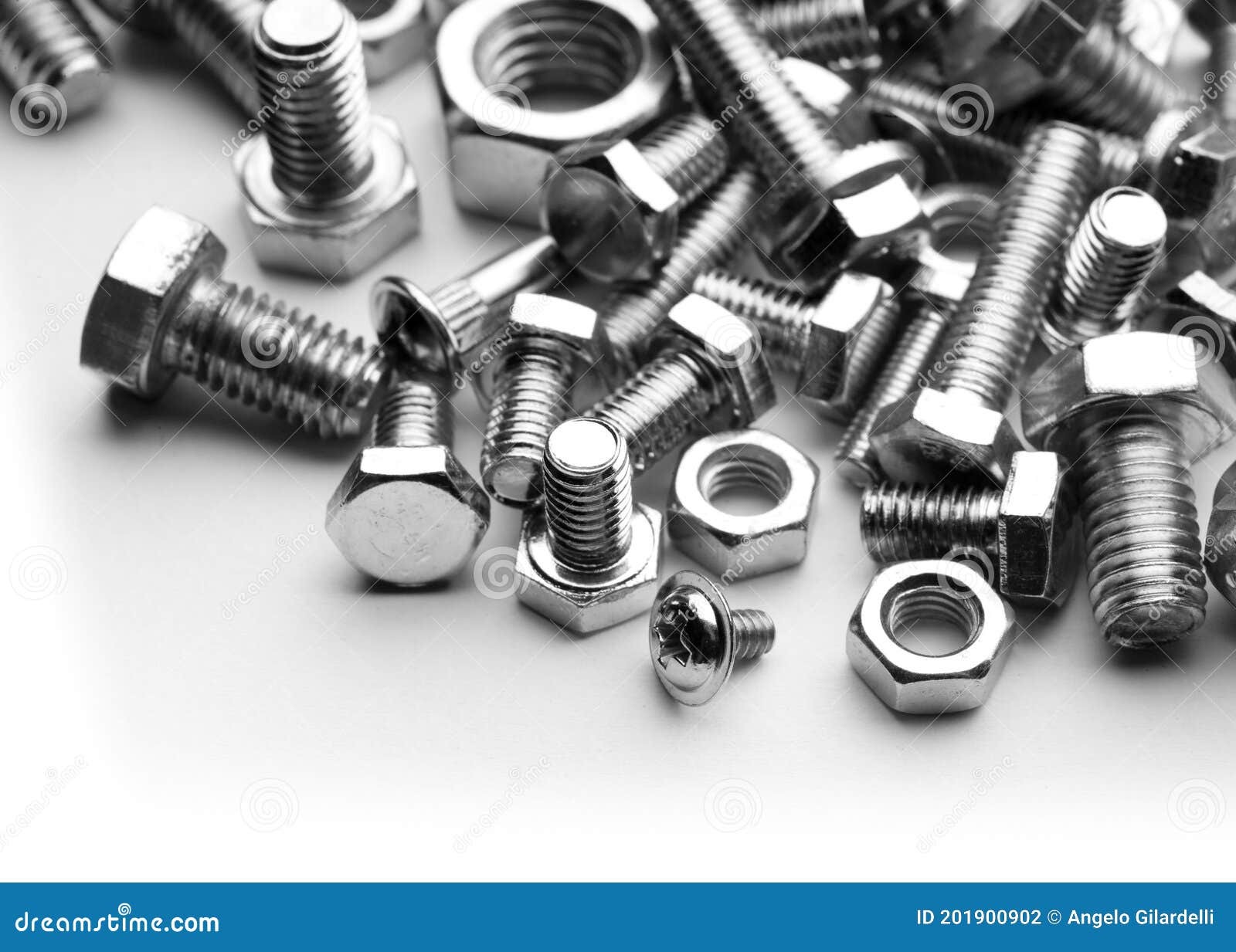 Close up of nuts and bolts stock photo. Image of inox - 201900902