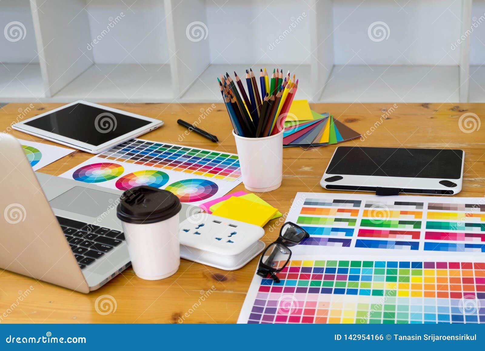 Close Up Object Creative Designs Concept. Creative Designs Workplace ...