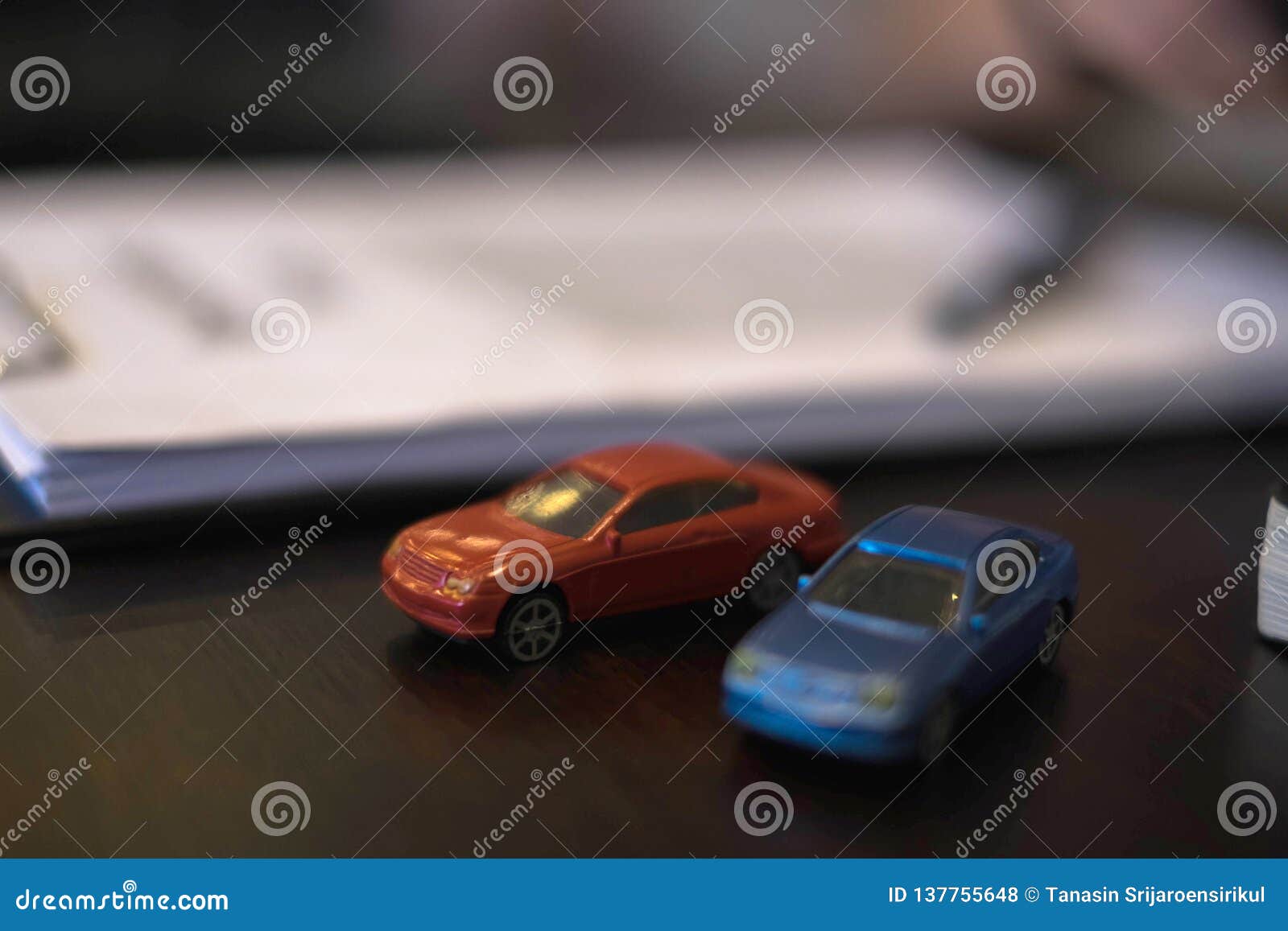 Close Up Object Insurance Car Concept. Insurance Car with Clip Board ...