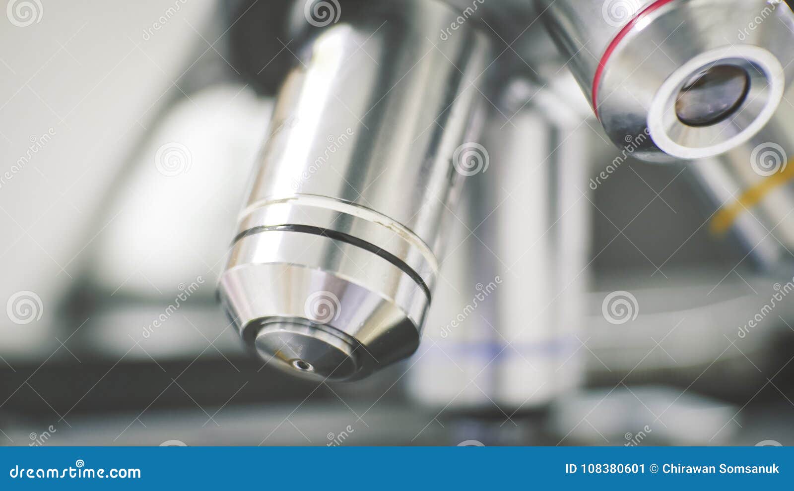 Close Up Objective Lens Microscope. Stock Image - Image of glass ...