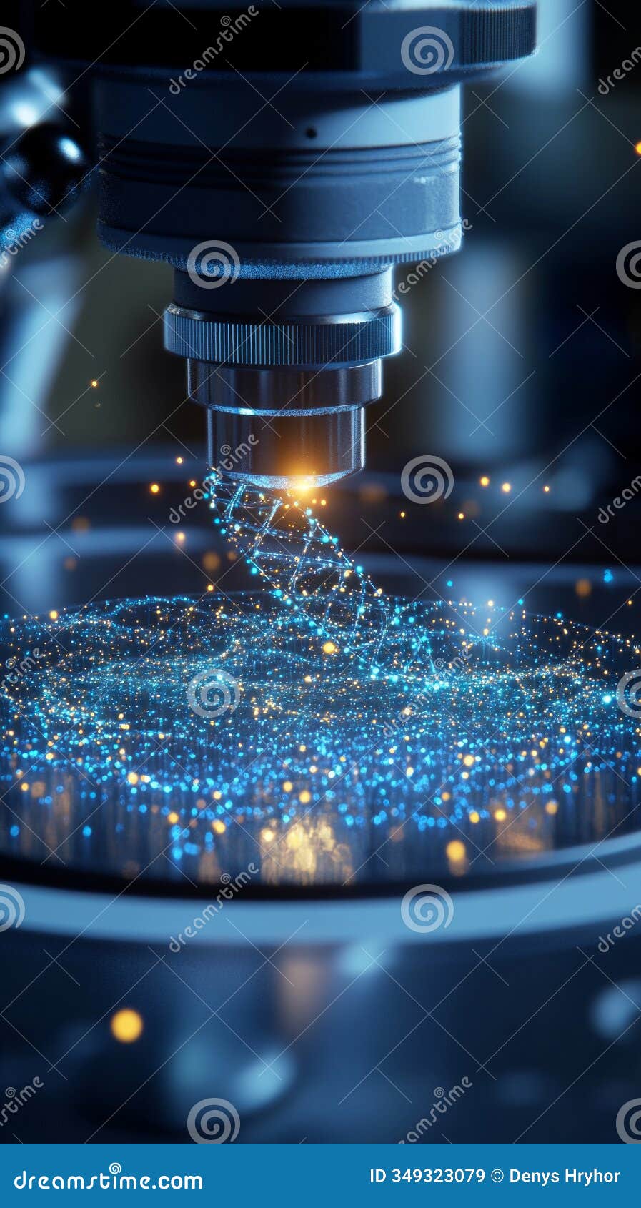 A Close-up Observation of a Gene Editing Process Shows a Microscope ...