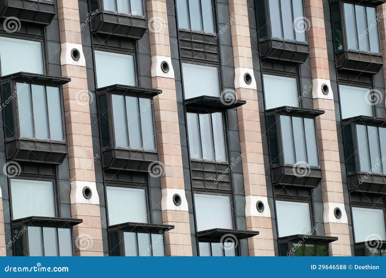 Close-up of Office Block Windows Stock Photo - Image of modern ...