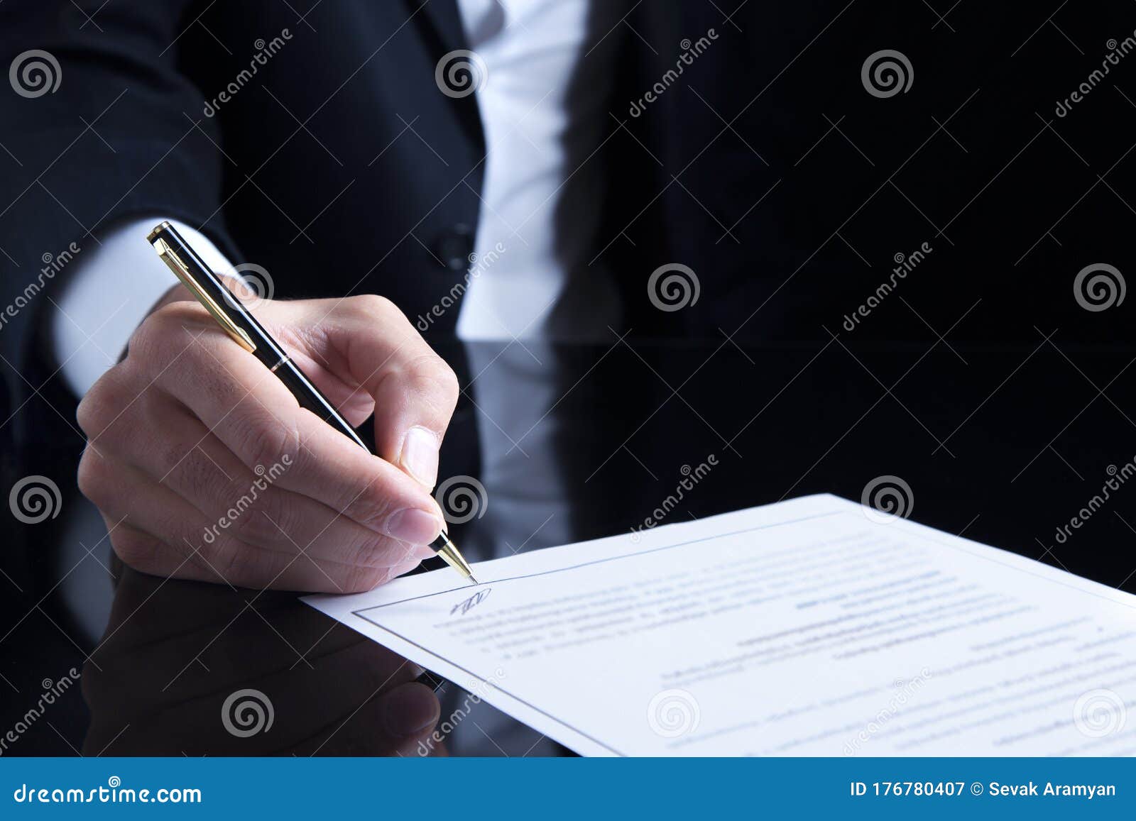 Close Up of Office Worker Filling Documents Stock Image - Image of ...