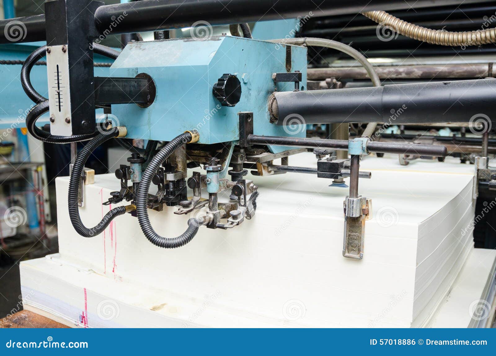 Close Up of an Offset Printing Machine during Production Stock Photo ...