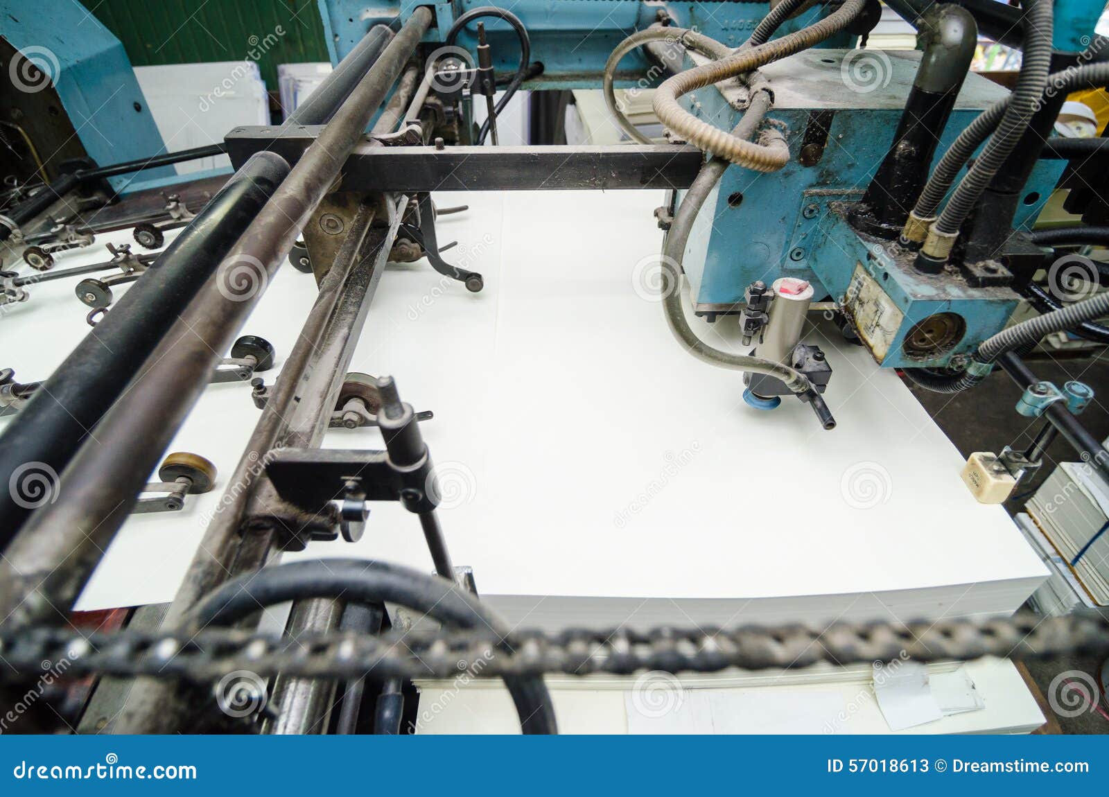 Close Up of an Offset Printing Machine during Production Stock Image ...
