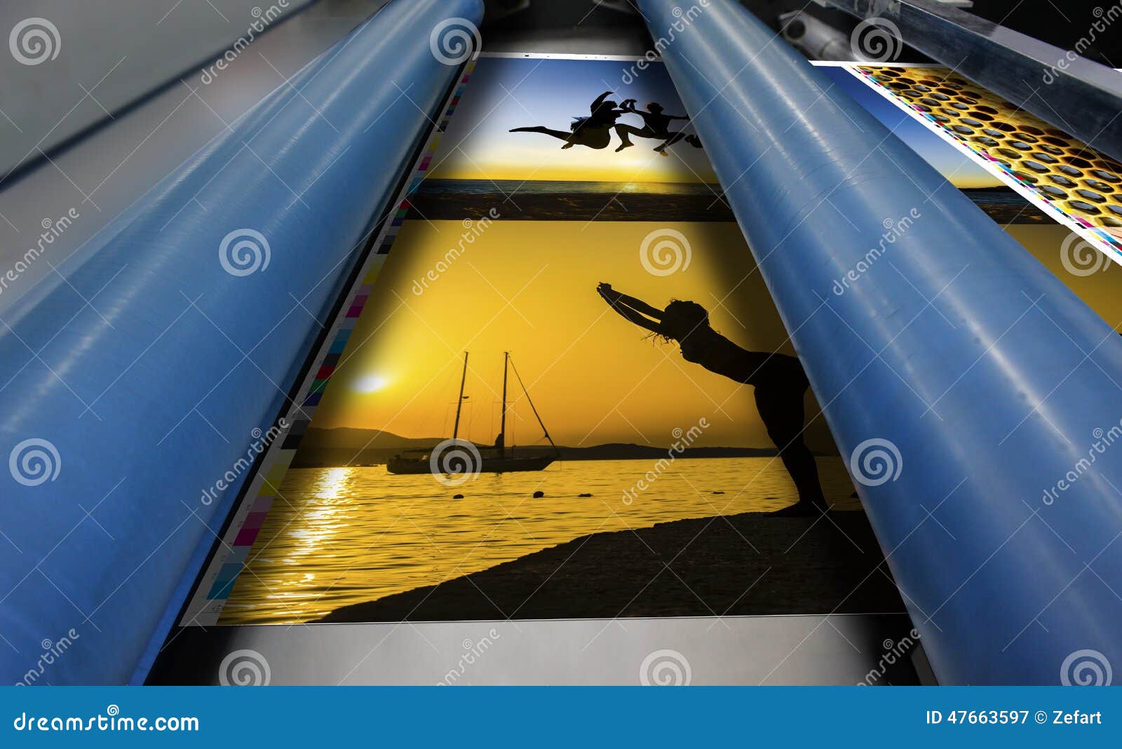 Close Up of an Offset Printing Machine Stock Image - Image of enter ...