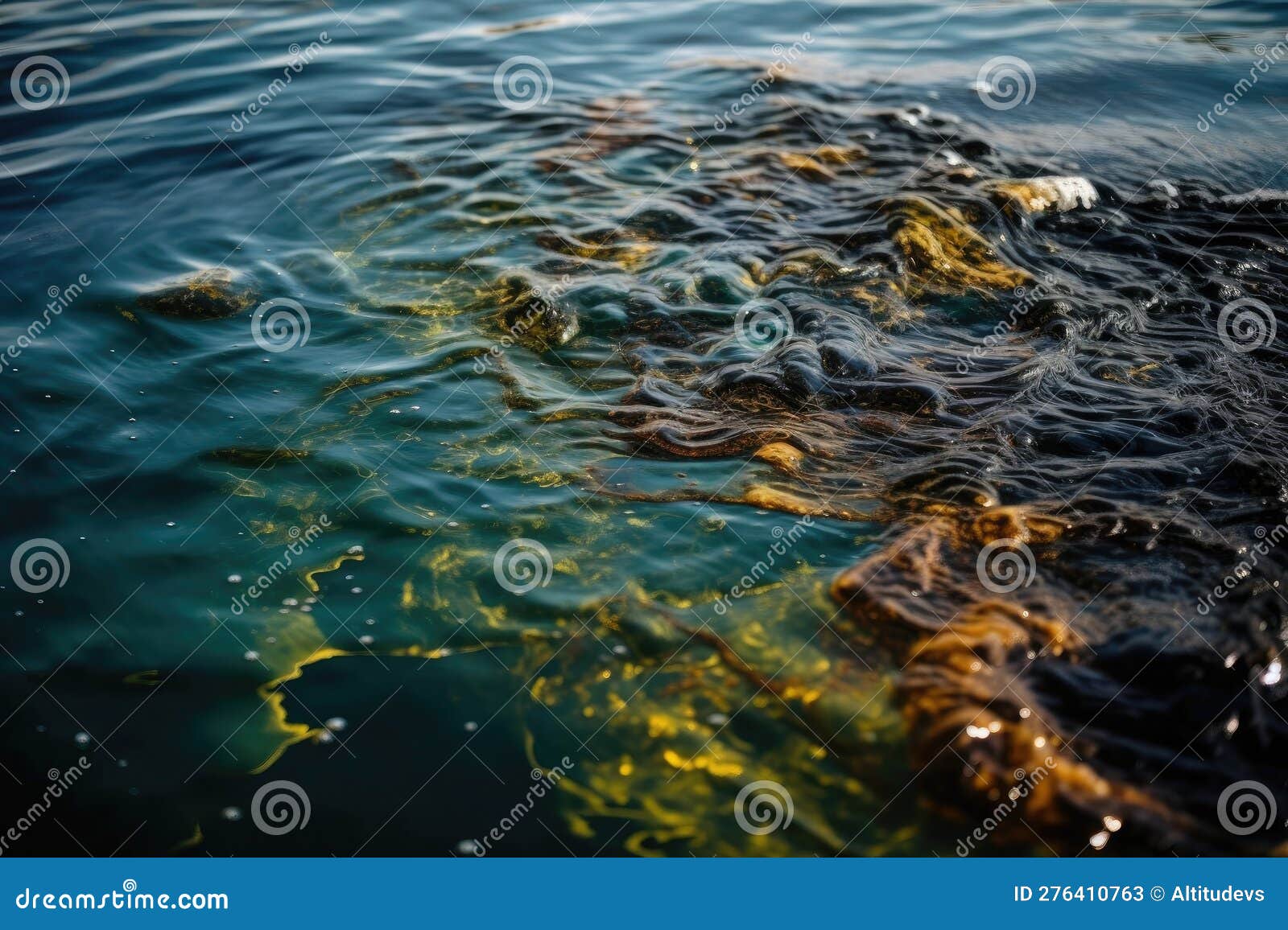 Close-up of Oil Slick on Calm Ocean Surface Stock Image - Image of ...