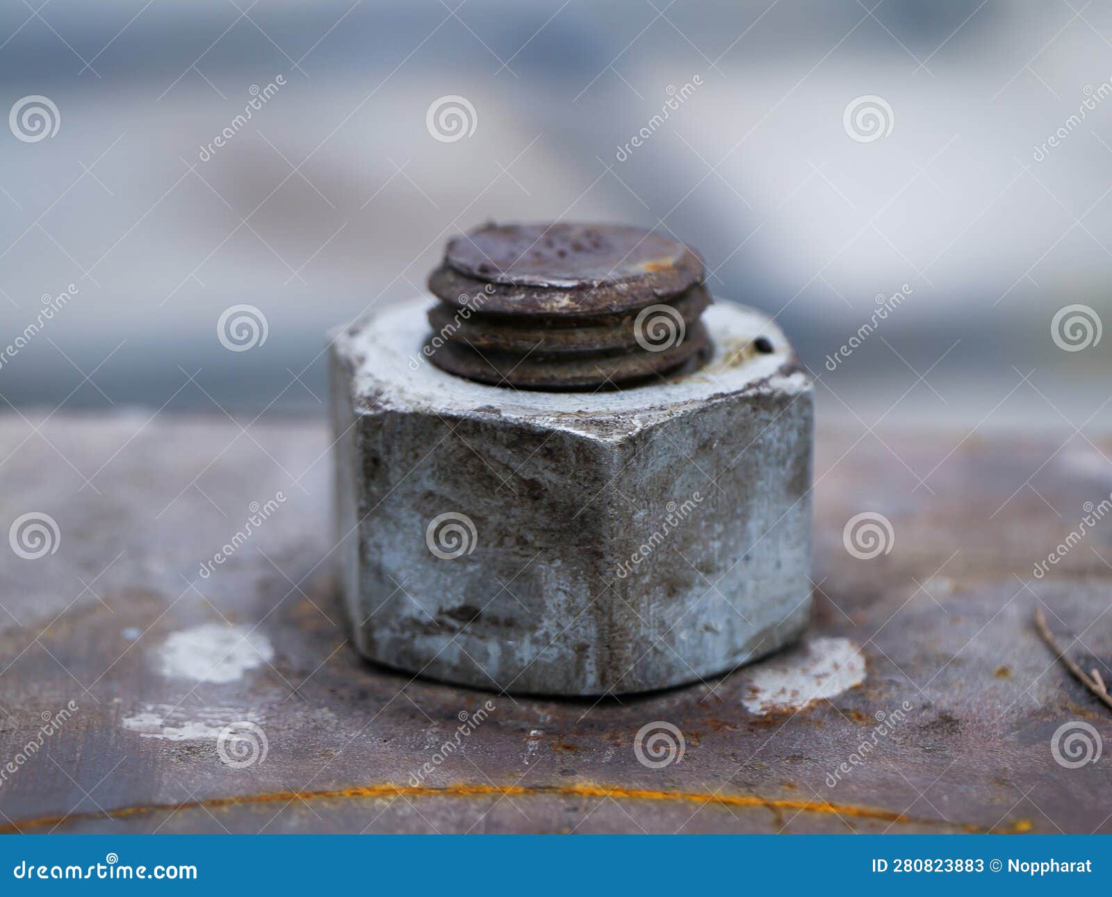 Close Up Of Bolts And Screws On The Structure, Anchor Bolts Base ...