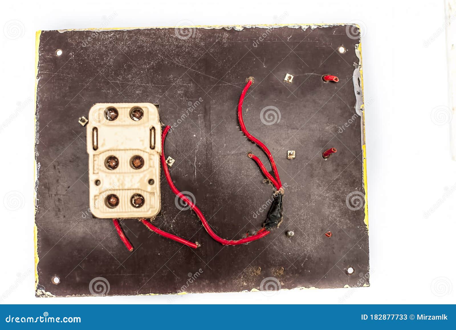 Close Up of Old Broken Switch Board with Wires Coming Out of it ...