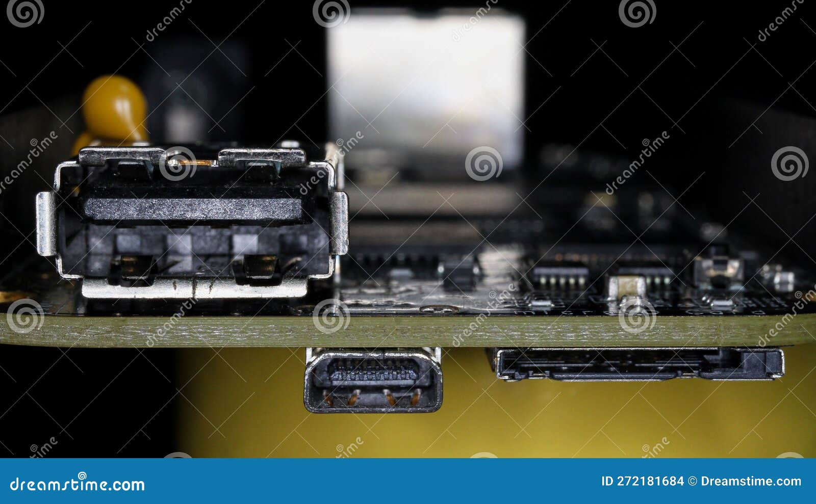 A Close Up of an Old Computer Motherboard with Wires Attached Stock ...