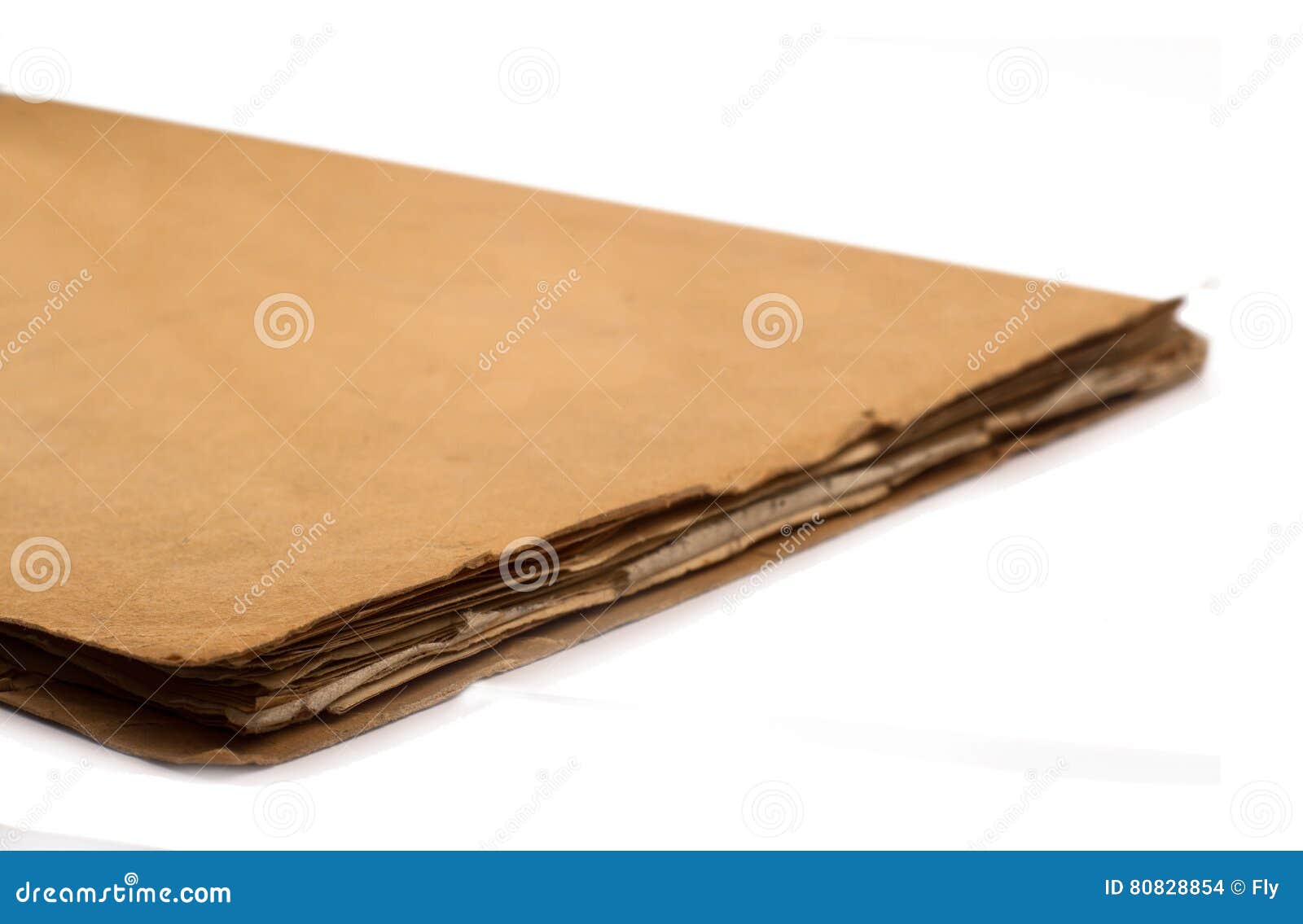 Close Up of Old Document Folder on White Stock Photo - Image of ...
